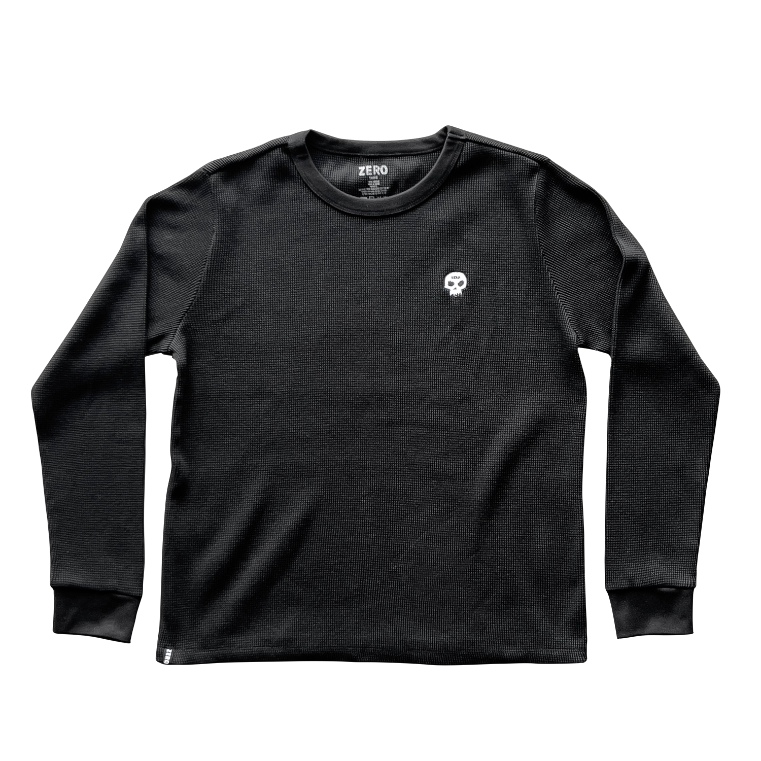 SINGLE SKULL L/S PREMIUM THERMAL - BLACK – Zero Skateboards