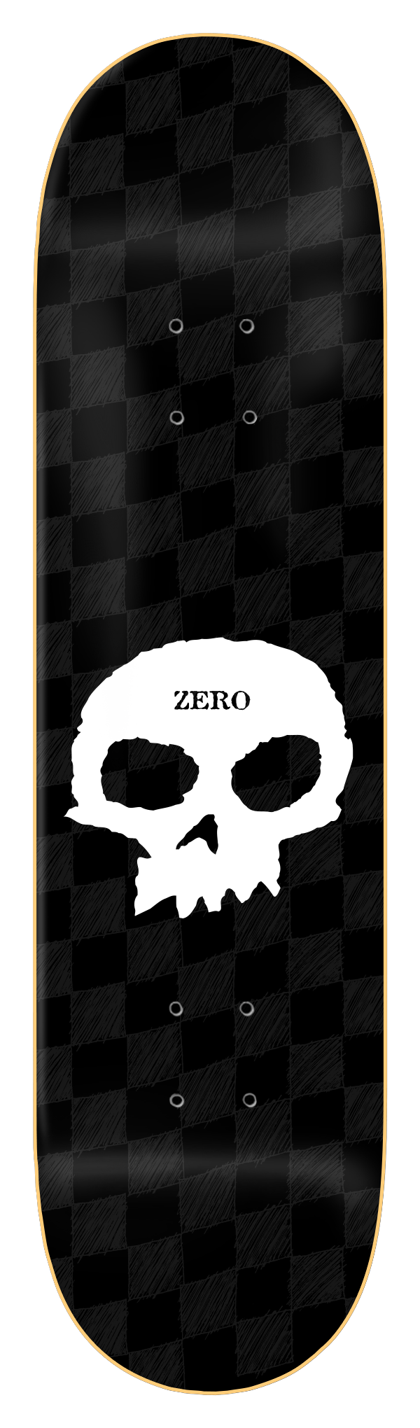CHECKER EMBOSSED SINGLE SKULL - SMALL BATCH - BLACK – Zero Skateboards